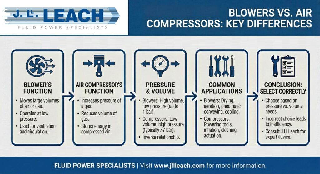What is the Difference Between Blowers vs Air Compressors? | J Ll Leach